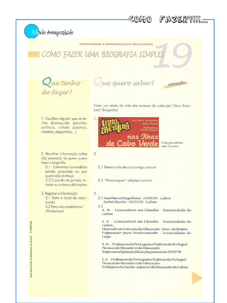 como fazer uma biografia simples 1..