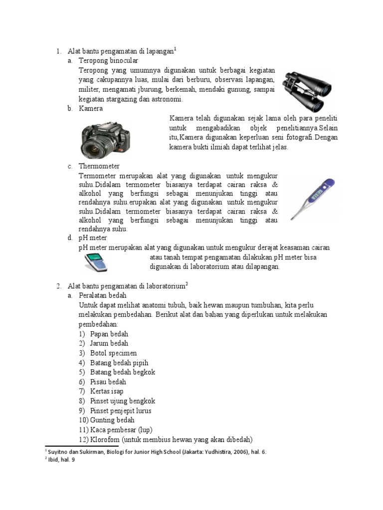 Alat Pengamatan Lapangan dan Laboratorium | PDF