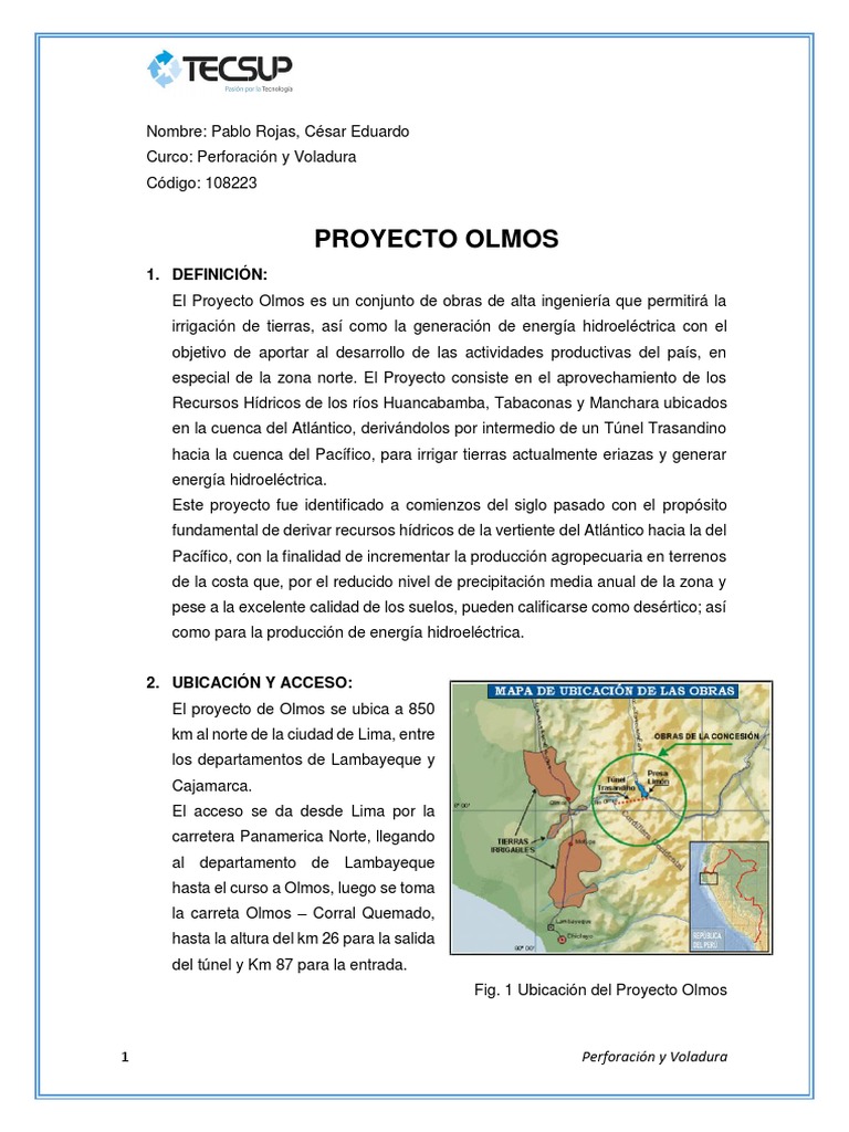 Proyecto Olmos | PDF | Túnel | Riego