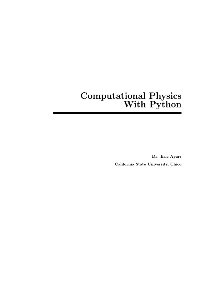 Computational Physics Python Notes PDF | PDF