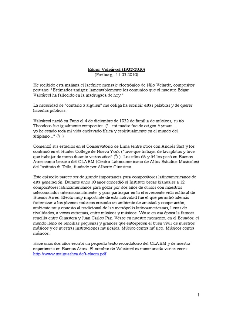 Edgar Valcárcel por Mesias Maiguashca | PDF | America latina ...