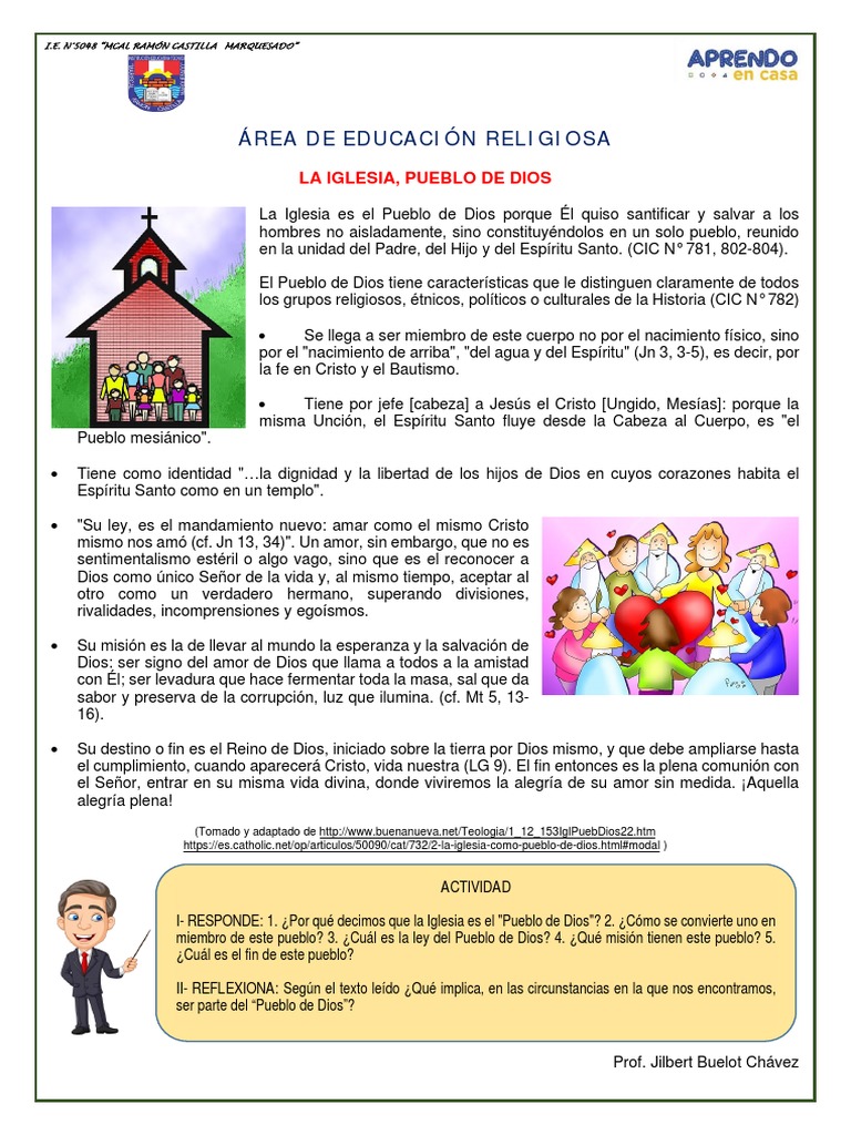 Ficha 3° La Iglesia Pueblo de Dios | PDF | La unción | Cristo (título)