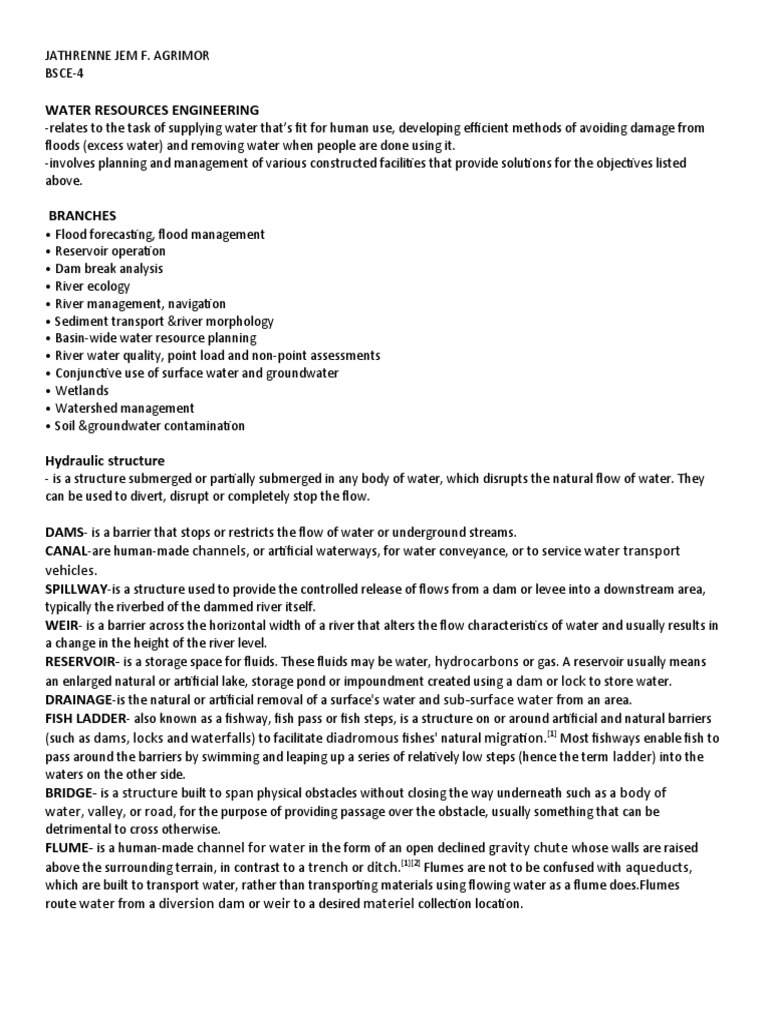Water Resources Engineering | PDF | Dam | River