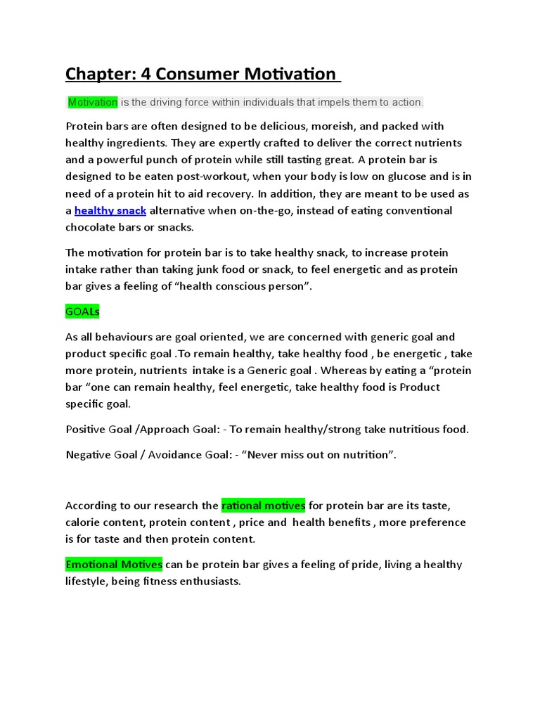Chapter 4 Consumer Behaviour | PDF | Motivation | Motivational