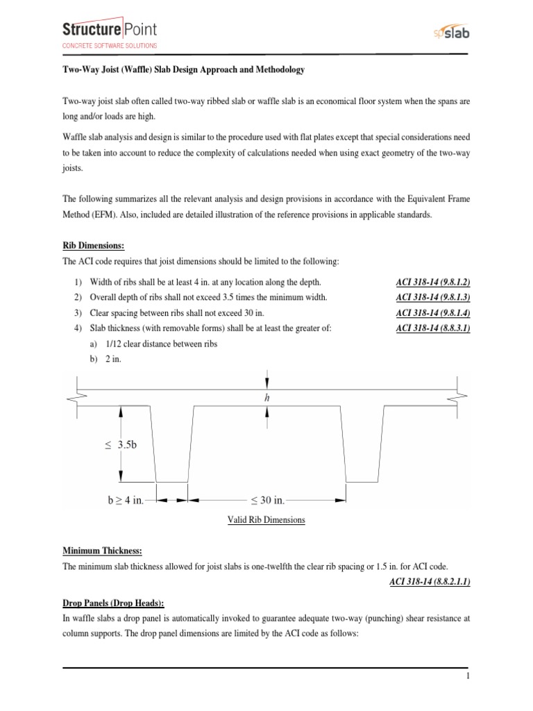 Two-Way Joist Waffle Slab Design Approach and Methodology PDF | PDF ...