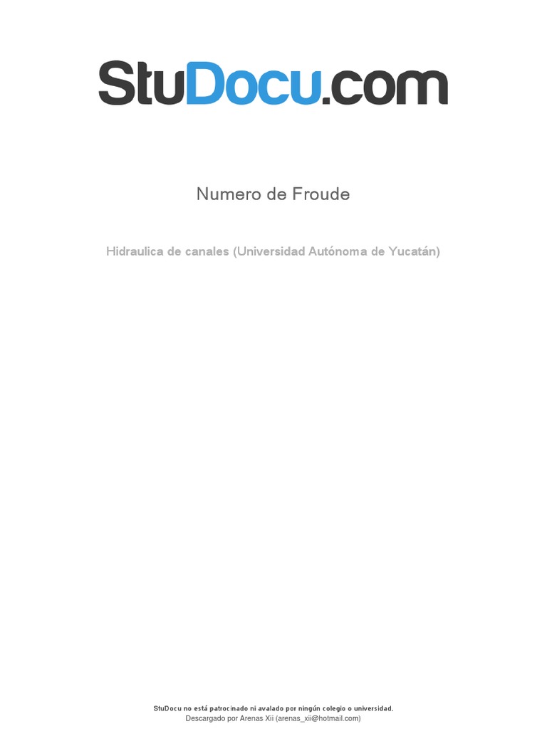 Definicion Numero-De-Froude | PDF | Olas | Agua