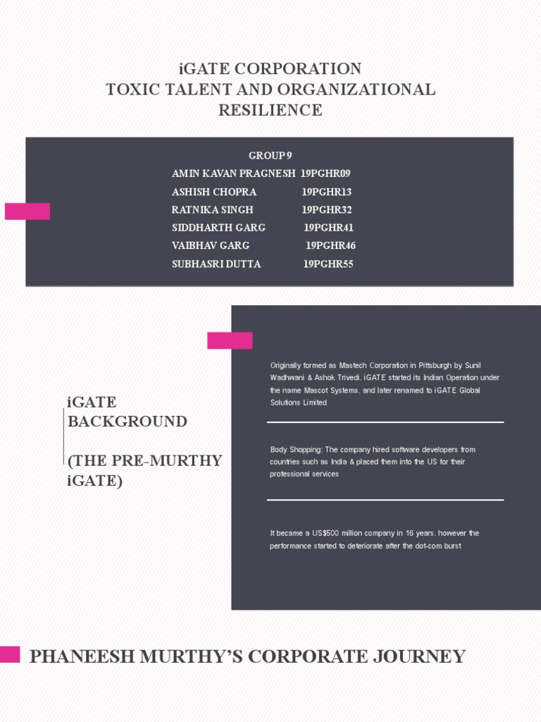Igate Corporation Toxic Talent and Organizational Resilience | PDF | Business