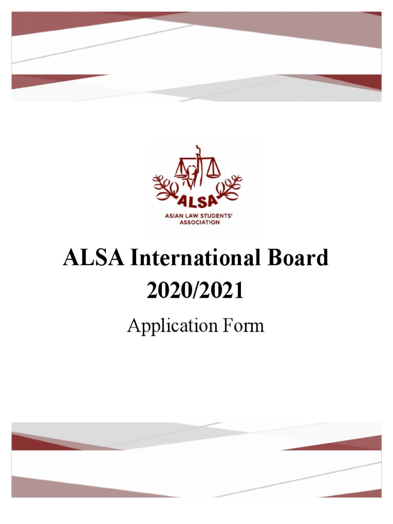 ALSA International Board Application Form 2020-2021 | PDF | Vice ...