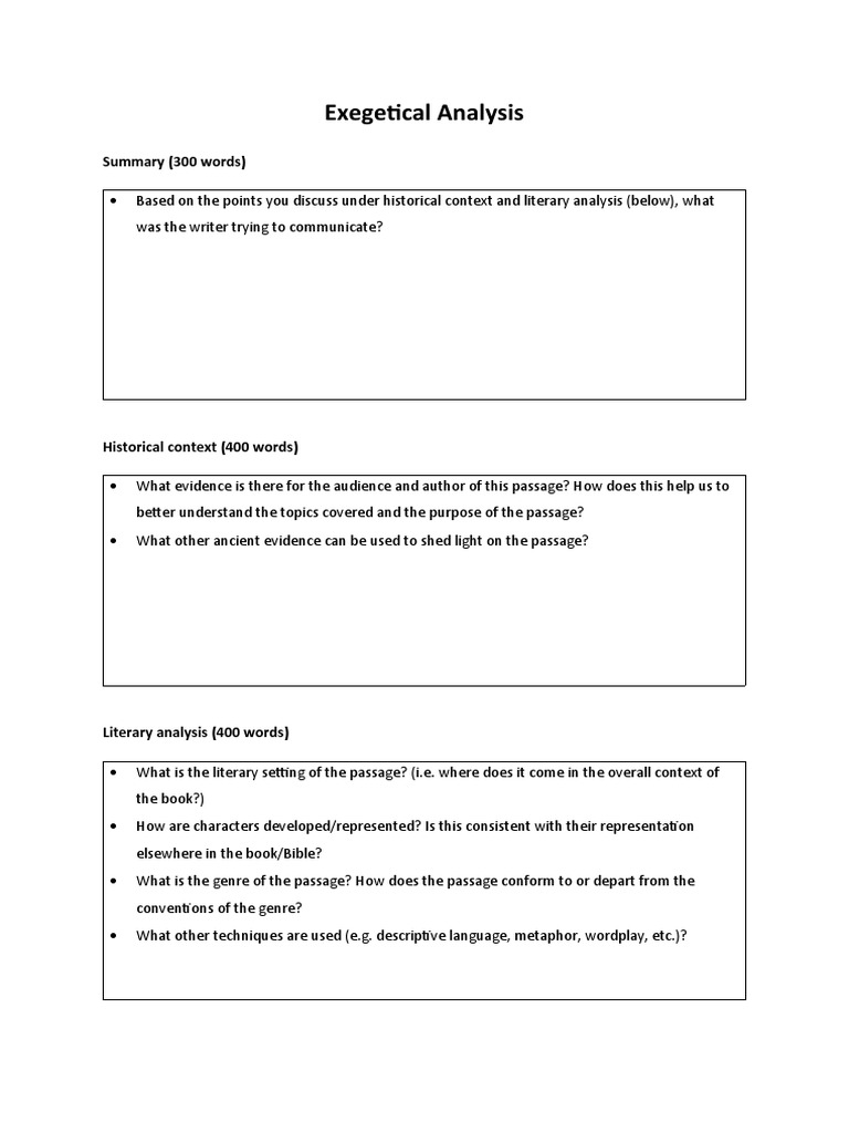 Exegetical Analysis of Biblical Passage | PDF