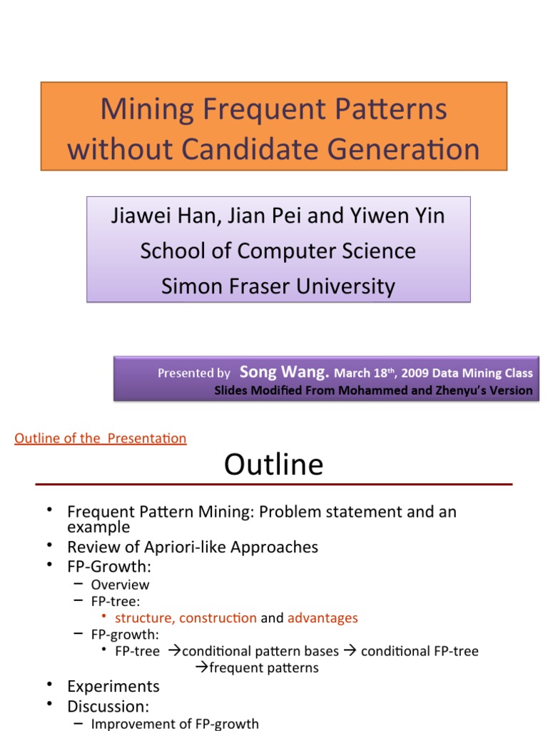 Mining Frequent Patterns Without Candidate Generation Pdf Data Management Latin Script
