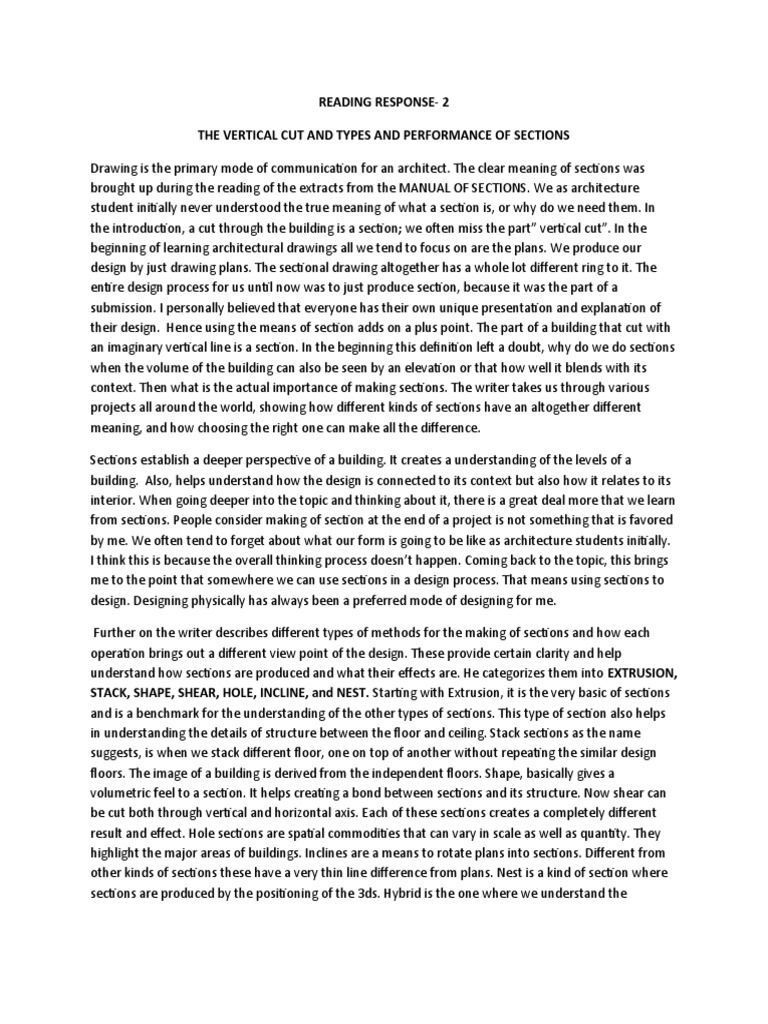 Reading Response-2 The Vertical Cut and Types and Performance of ...