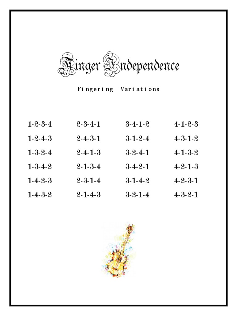 Finger Independence: Fingering Variations | PDF | Social Science ...