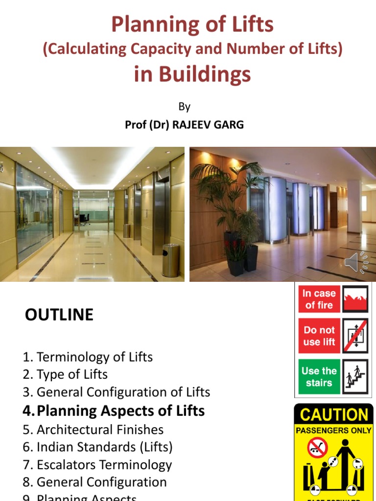 Planning of LIFTS in Buildings | PDF | Elevator | Transport