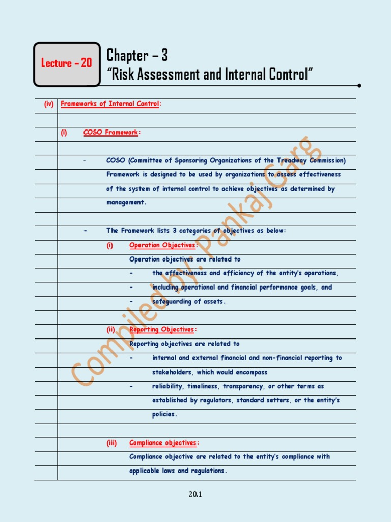 Lecture 20 - Risk Assessment and Internal Control PDF | PDF | Internal ...