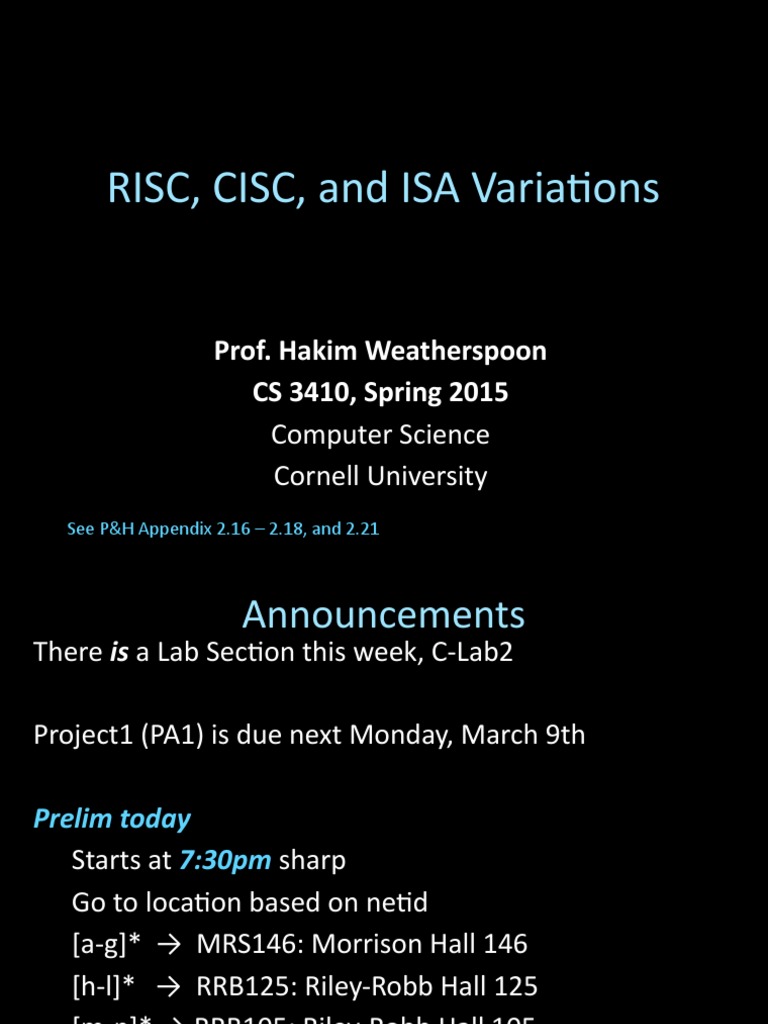 11 Risc Cisc and Isa I | PDF | Arm Architecture | Central Processing Unit
