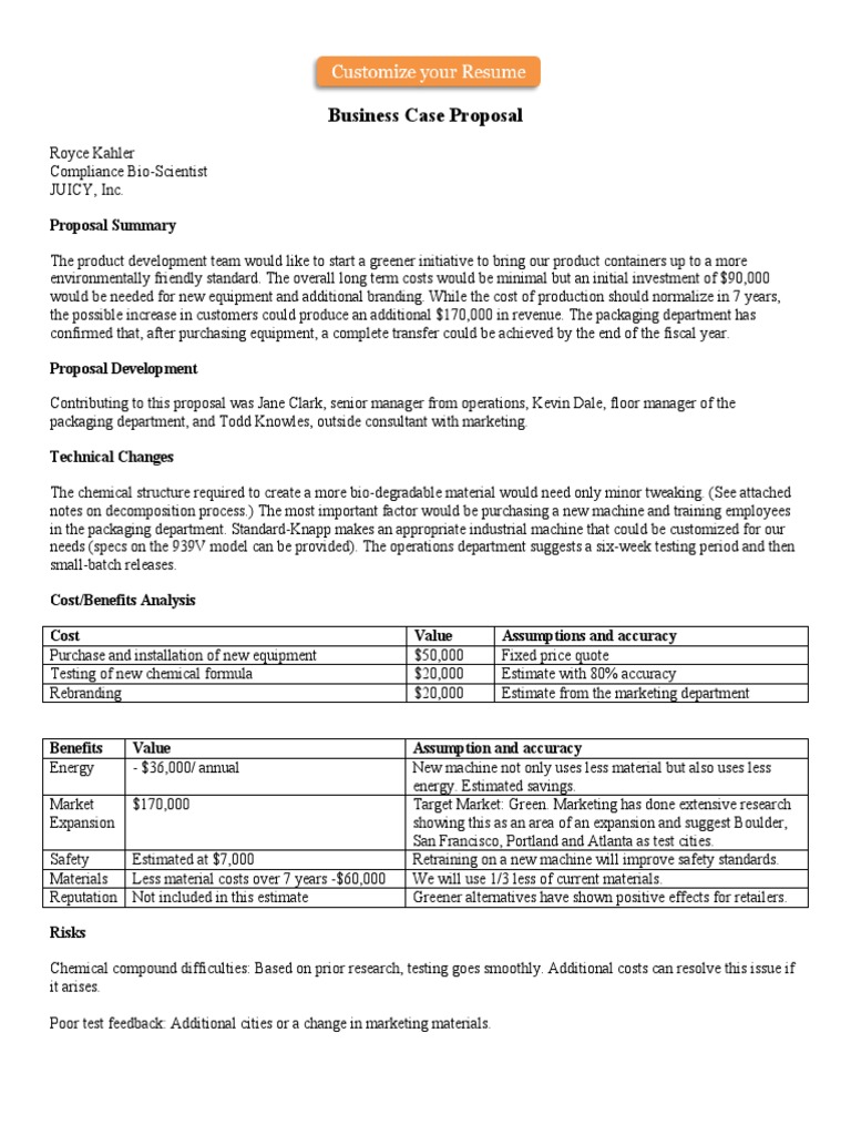 Business Case Proposal | PDF | Copyright | Marketing