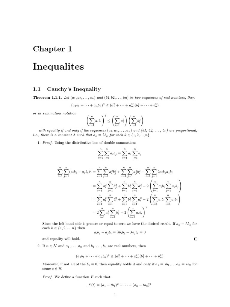 Inequalities PDF | PDF | Inequality (Mathematics) | Analysis