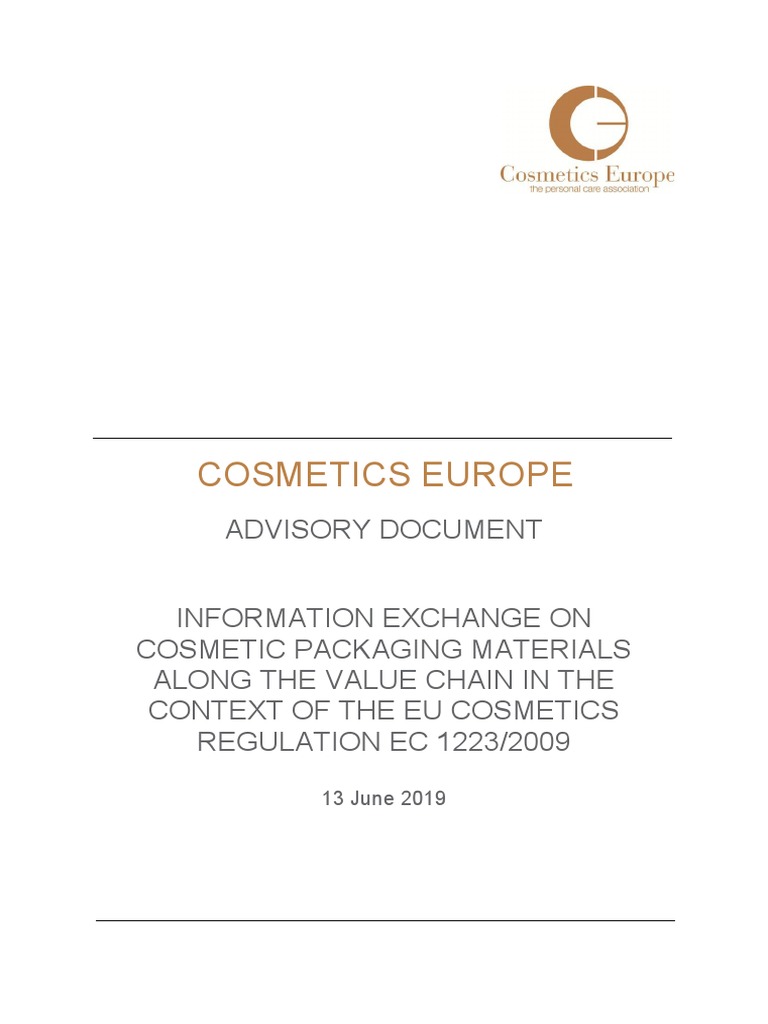 Packaging Advisory Document - June 2019 | PDF | Cosmetics | Packaging ...