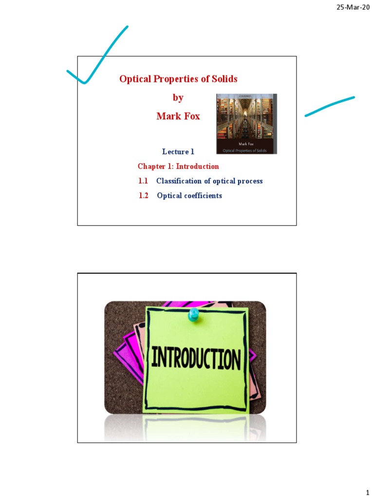 Optical Properties of Solids Introduction and Classification | PDF ...