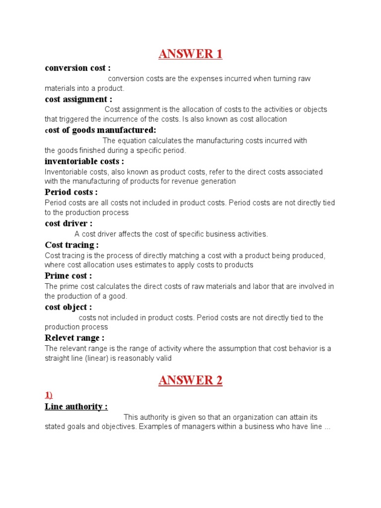 Key Cost Concepts in Manufacturing | PDF | Finance & Money Management ...