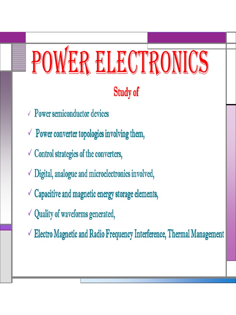 Power Electronics: Study of Study of Study of Study of | PDF