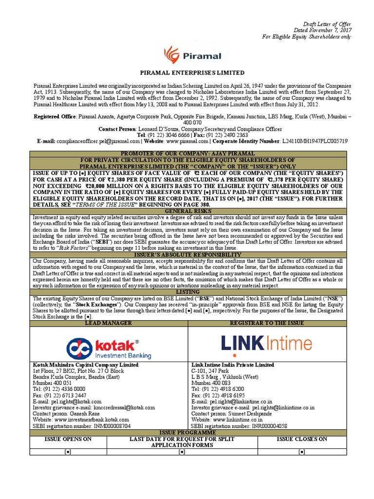 Piramal | PDF | European Economic Area | Stocks