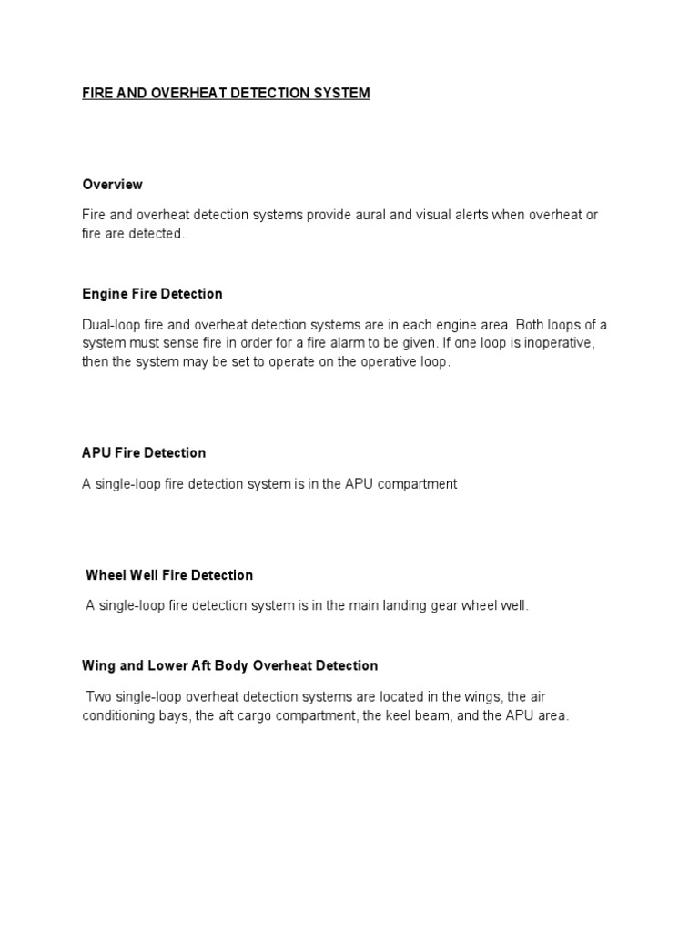 Fire and Overheat Detection Systems | PDF