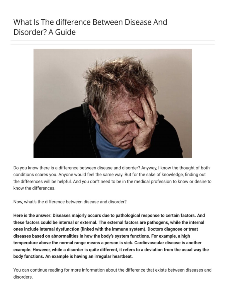 Disease vs. Disorder Explained | PDF | Infection | Stroke