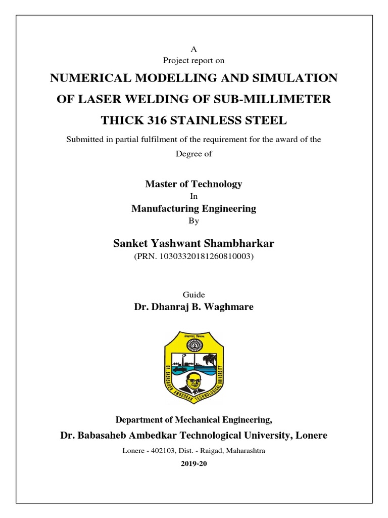 M Tech Project | PDF | Welding | Construction