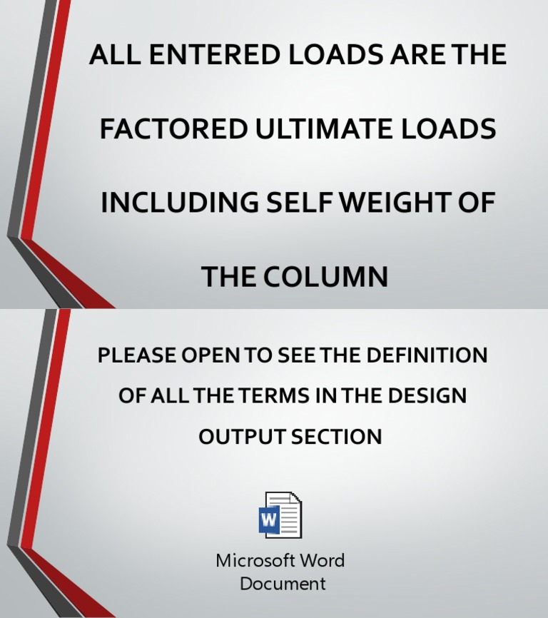 Prokon Column Design Page Definition of Terms | PDF
