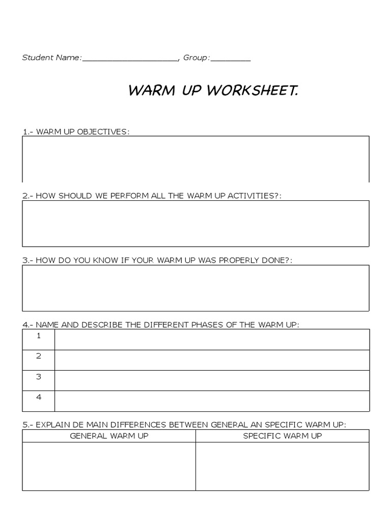 Warm - Up - Worksheet BUENO | PDF