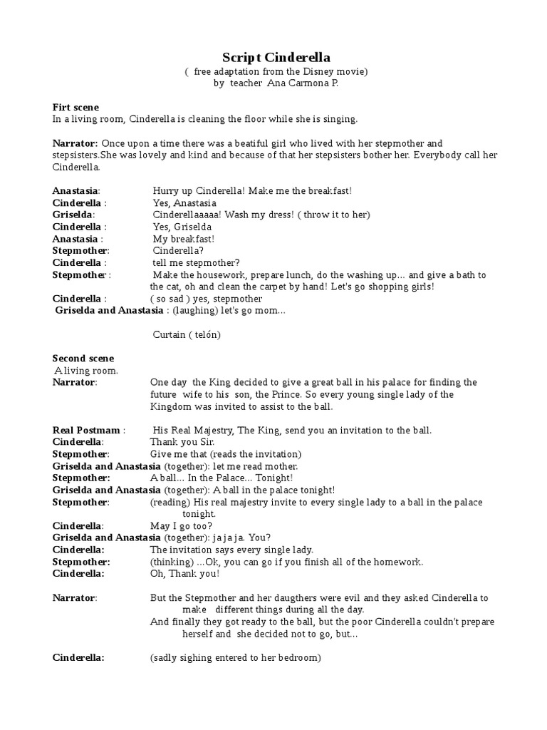 Cinderella Movie Script | PDF | Cinderella