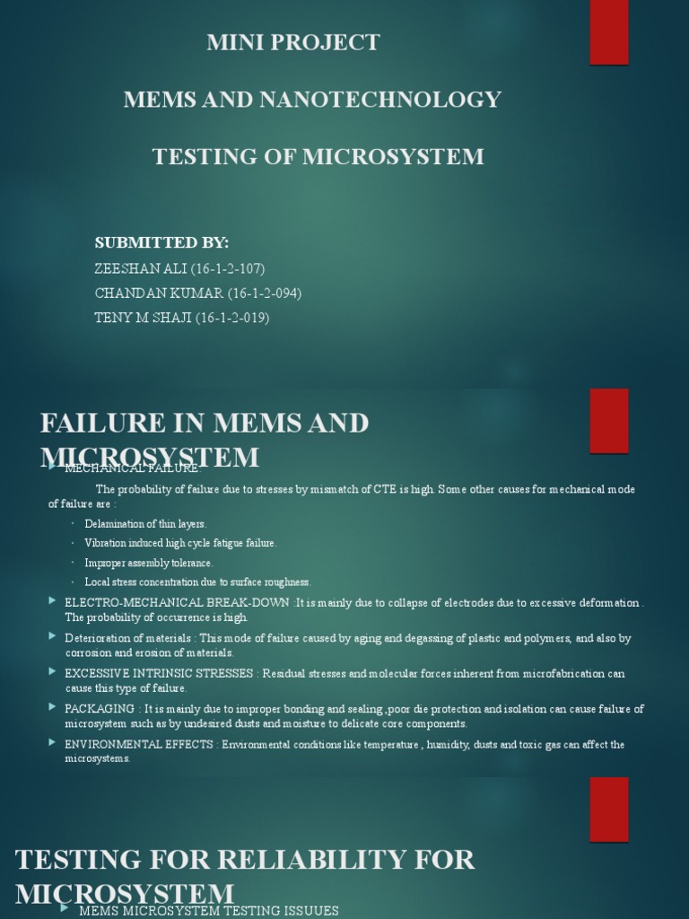 MINI PROJECT Sample | PDF | Microelectromechanical Systems | Microscopy