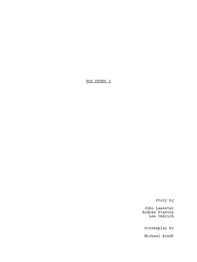 Toy Story 3 Script | PDF | Creative Commons | Business