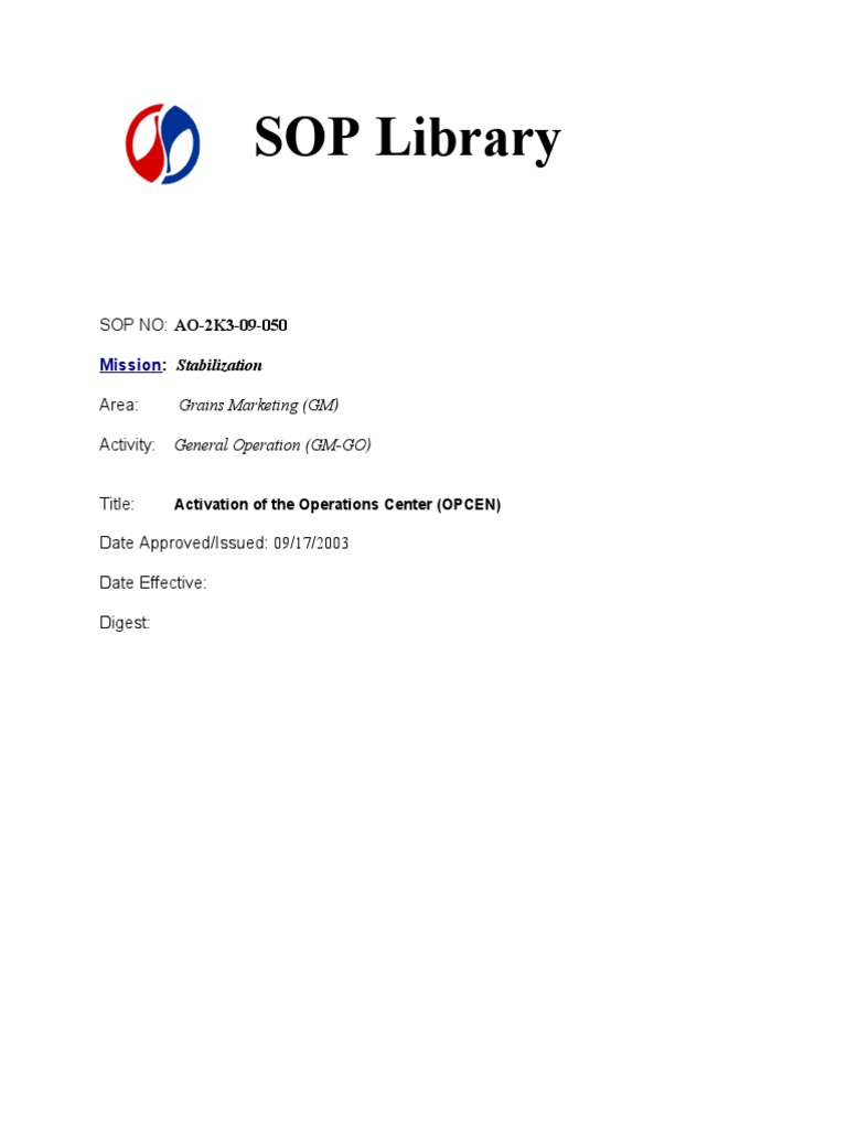 Activation of The Operation Center | PDF | Natural Disasters ...