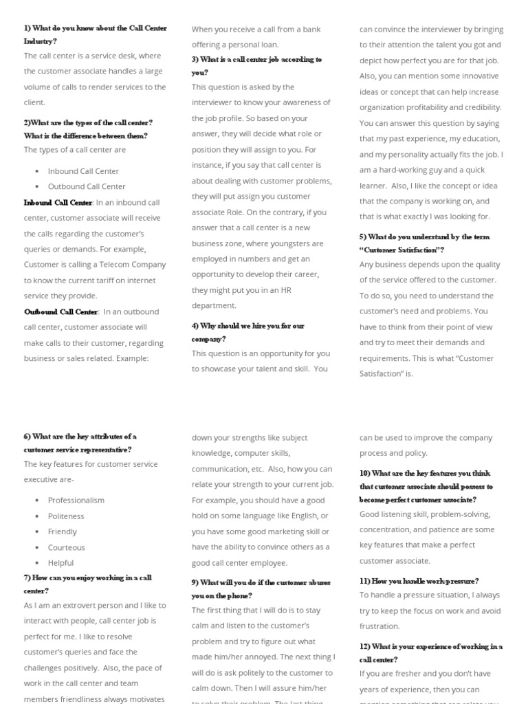Inbound Call Center | PDF | Customer Relationship Management | Call Centre