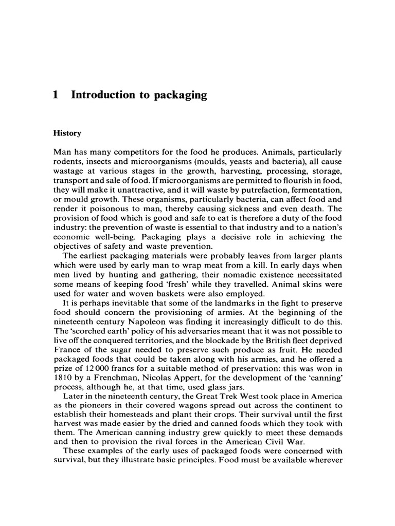 1 Introduction To Packaging: History | PDF | Canning | Packaging And ...