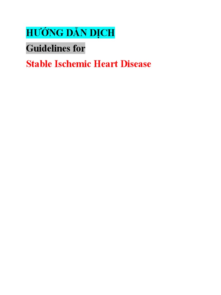 Guidelines For Stable Ischemic Heart Disease | PDF