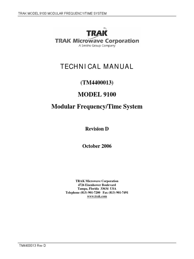 TRAK 9100 Modular Frequency/Time System | PDF | Power Supply | Global ...