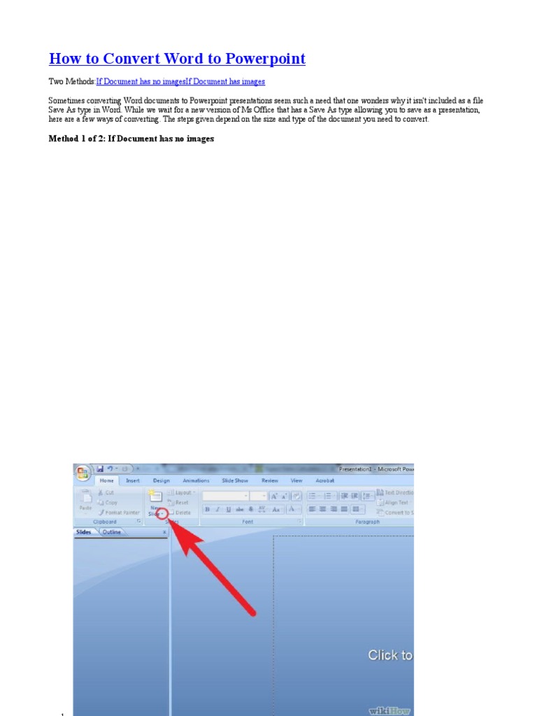 How To Convert Word To Powerpoint | PDF | Microsoft Power Point ...