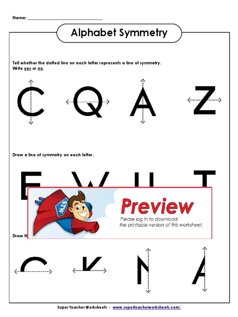 Alphabet symmetry worksheet | PDF
