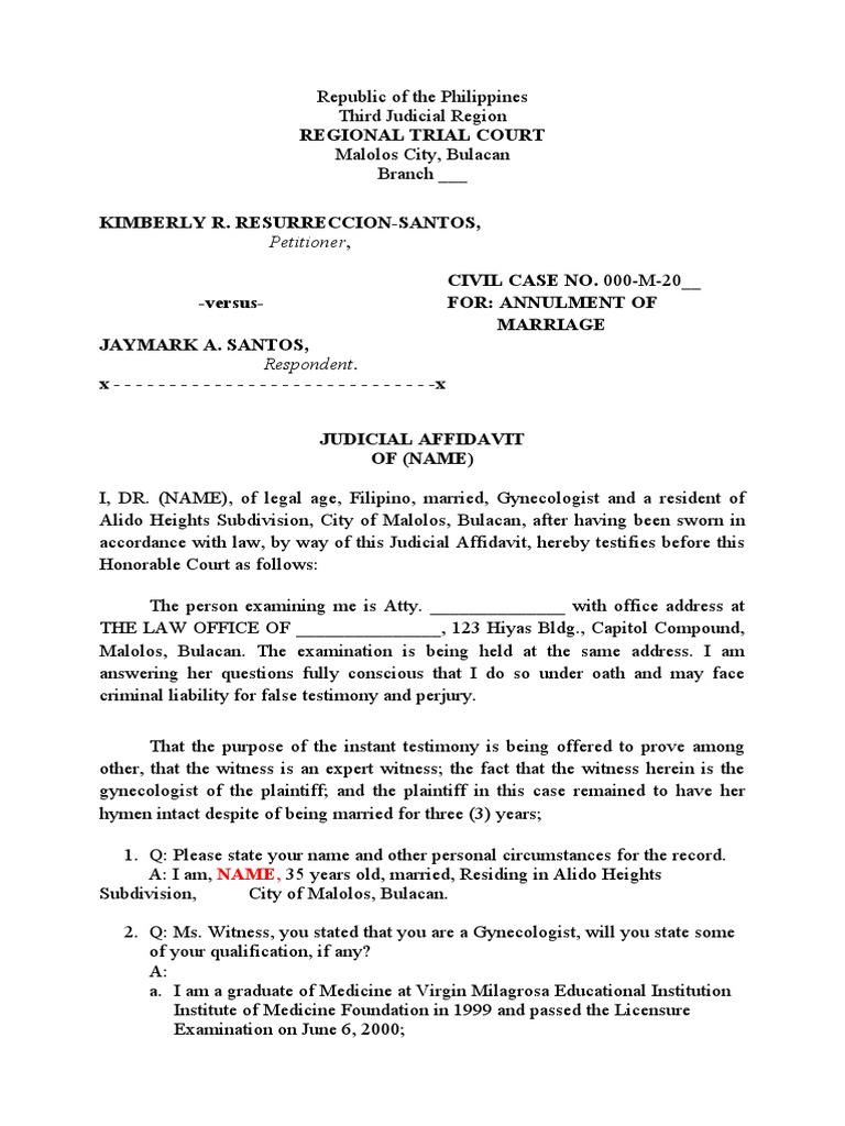 Judicial Affidavit of Expert Witness | PDF | Affidavit | Perjury