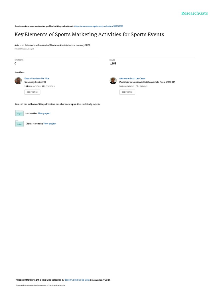 Key Elements of Sports Marketing | PDF | Promotion (Marketing ...