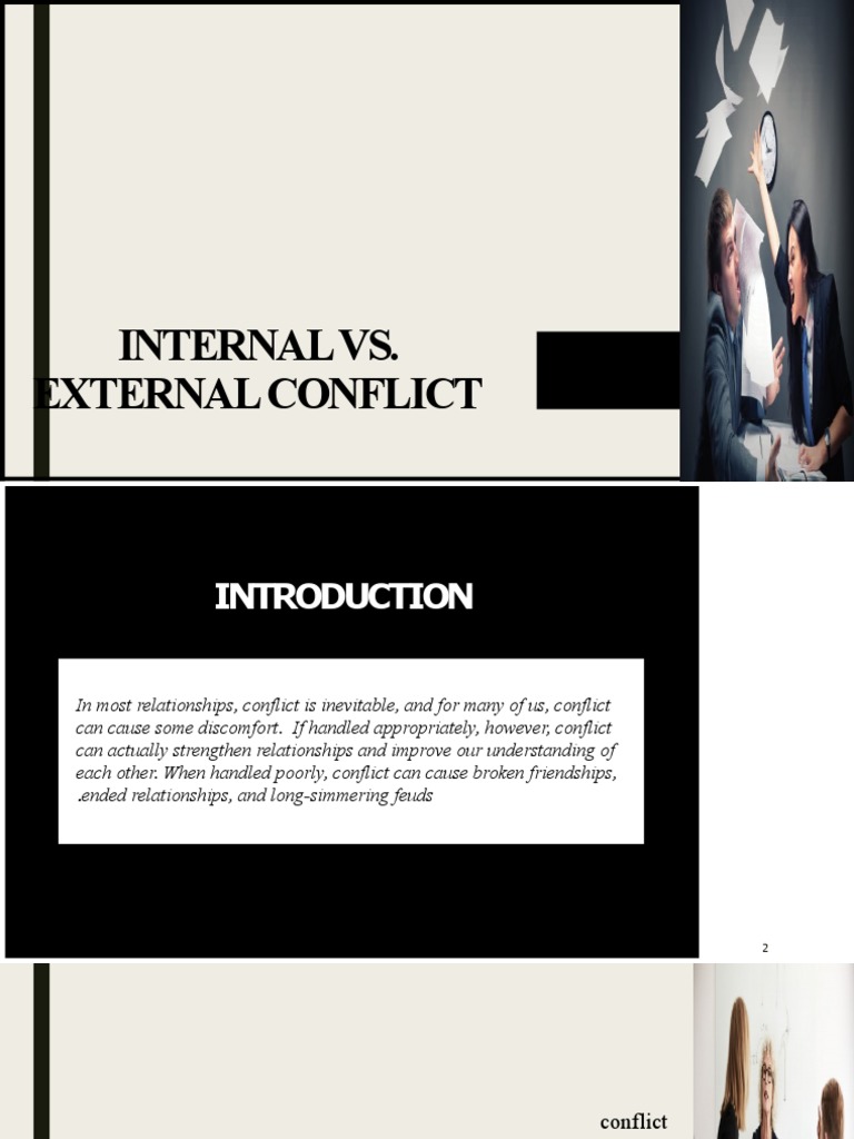 Internal vs. External Conflict Explained | PDF | Mediation | Existentialism