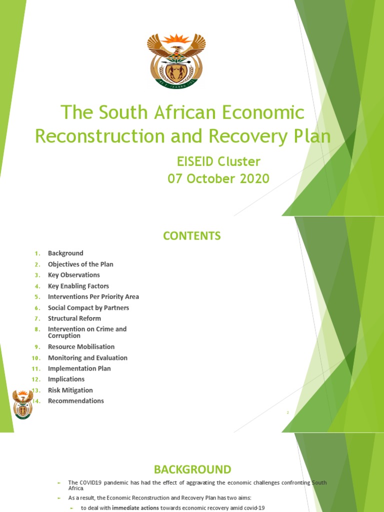 The South African Economic Reconstruction and Recovery Plan | PDF ...