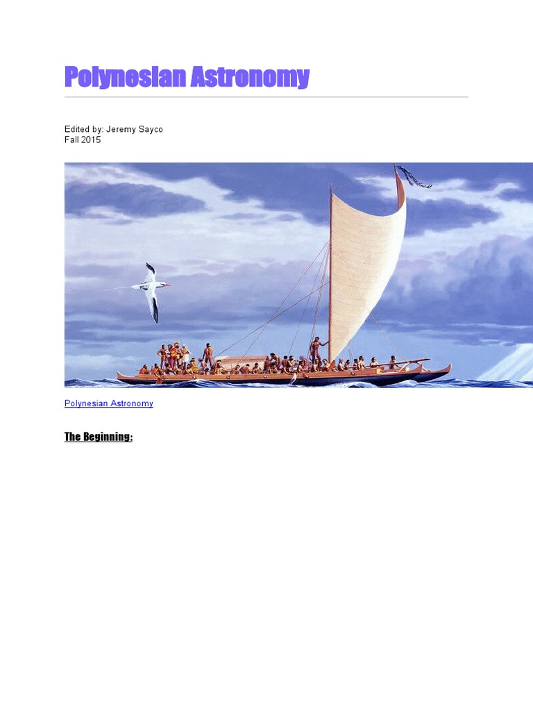 Polynesian Astronomy: Edited By: Jeremy Sayco Fall 2015 | PDF ...