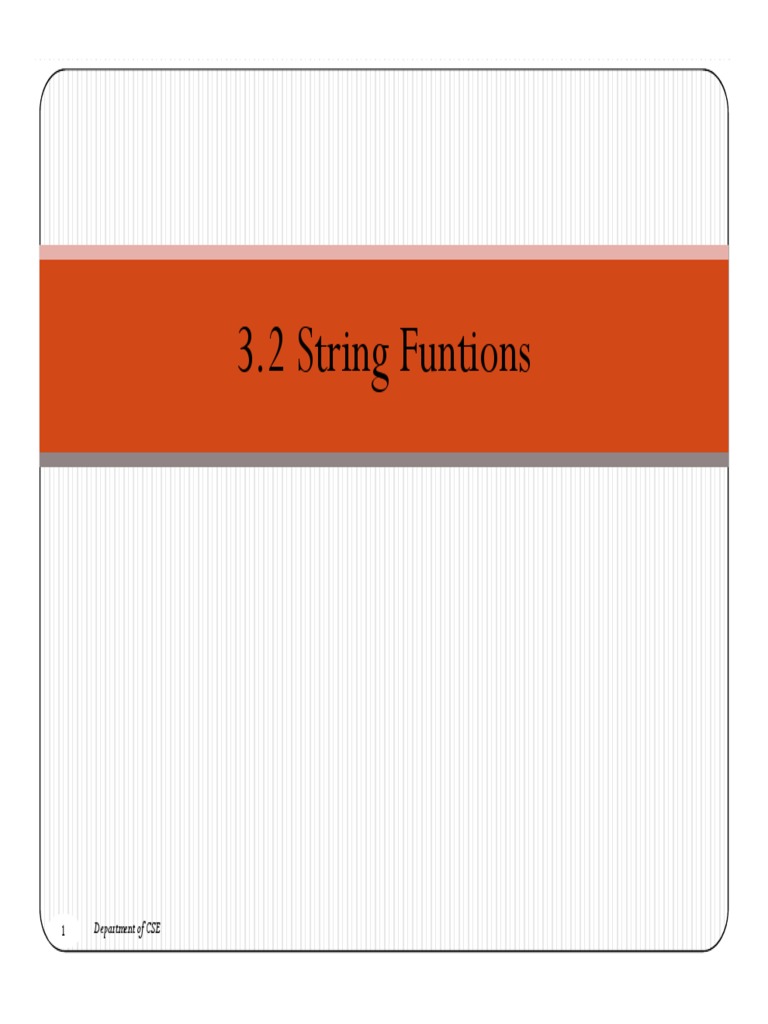 32 String Functions Pdf String Computer Science Array Data Structure 