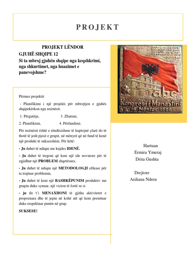 Projekt Lëndor GJUHE SHQIPE Dhe Letërsi 12 2020 PDF | PDF