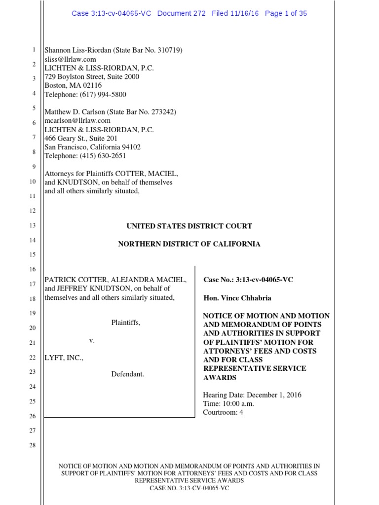 Motion For Attorneys Fees | Download Free PDF | Class Action | Attorney ...