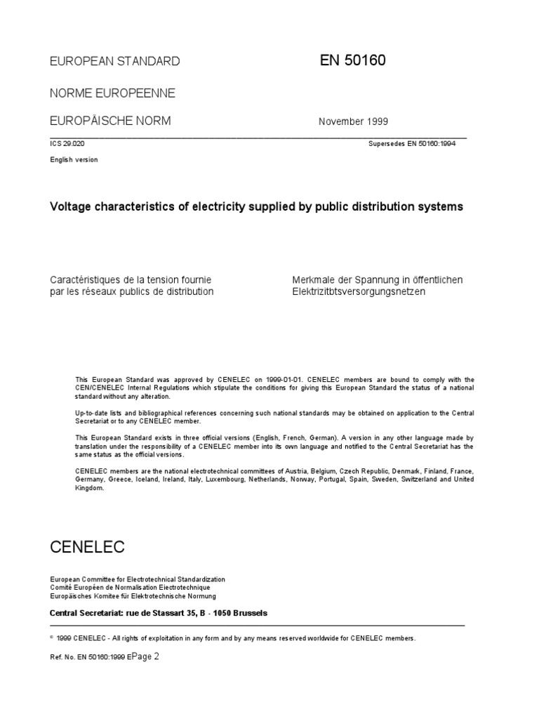 Cenelec: European Standard Norme Europeenne Europäische Norm | PDF ...